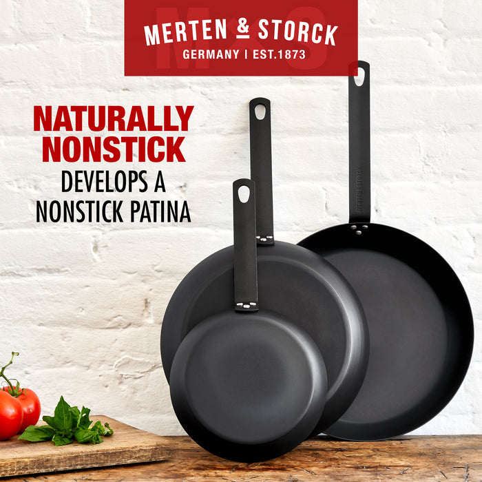 Merten & Storck Black Pre-Seasoned Carbon Steel 8-Inch Fry Pan, Black ...